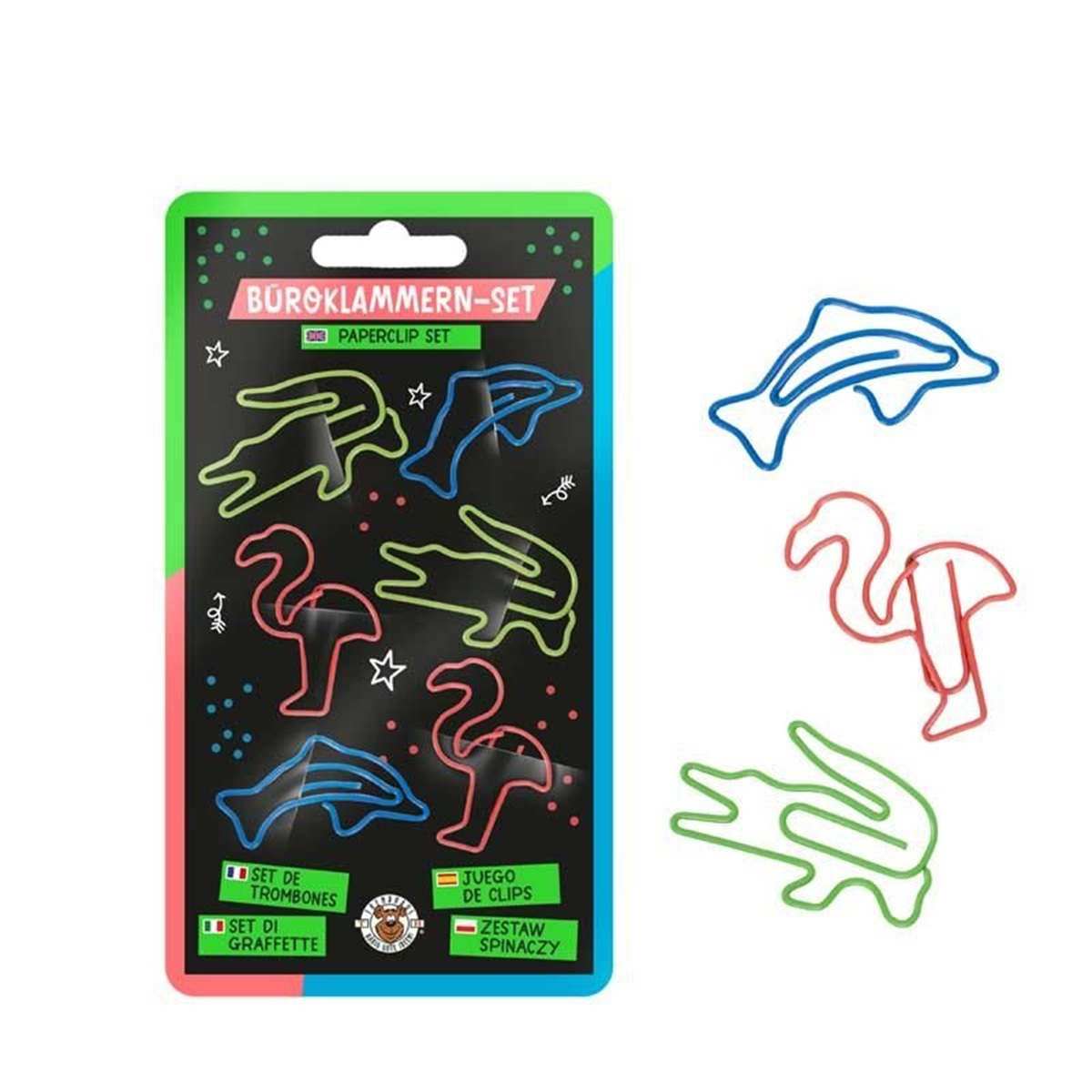 TRENDHAUS® - Büroklammern 6er-Set - Bunte Kinderkiste